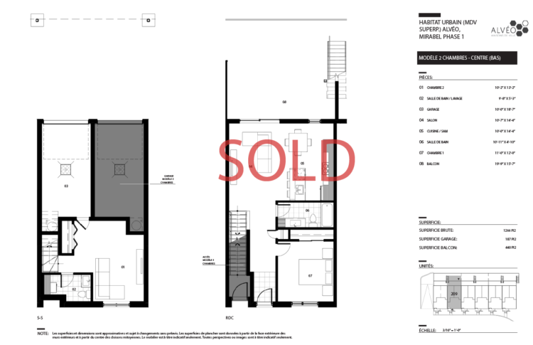 Plans and Model Unit - Townhouses for Sale - Alvéo Mirabel